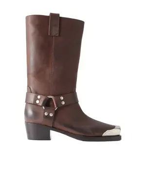 Paris Texas Embellished Leather Ankle Boots - Red