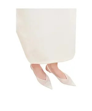 NEOUS Lace And Satin-trimmed Mesh Slingback Pumps