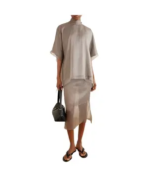 Brandon Maxwell Silk-organza Midi Skirt