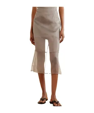 Brandon Maxwell Silk-organza Midi Skirt