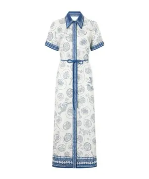 ALEMAIS Lucky Belted Maxi Shirt Dress