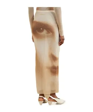 JEAN PAUL GAULTIER Printed Mesh Maxi Skirt - No