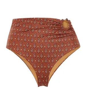 Johanna Ortiz Taita Printed Recycled Bikini Briefs - Brown