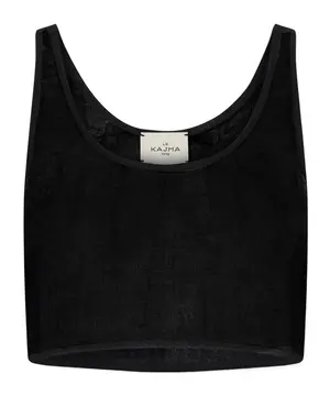 Le Kasha Cropped Linen Top - No