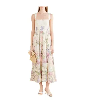 Charo Ruiz Ibiza Floral Printed Cotton-blend Maxi Dress