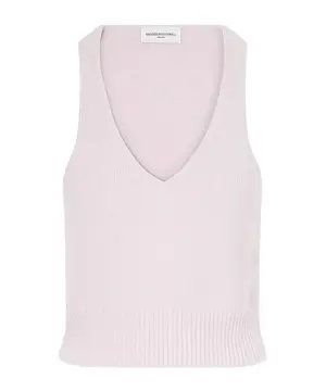 Brandon Maxwell Sleepless V-neck Knit Tank Top