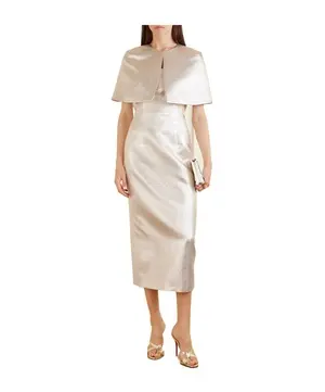 EMILIA WICKSTEAD Domie Cloqué Metallic Cape