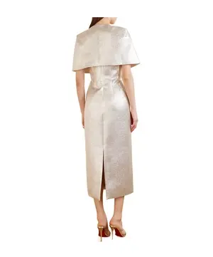 EMILIA WICKSTEAD Domie Cloqué Metallic Cape