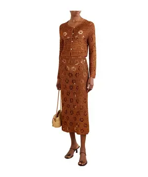 Calle Del Mar Cropped Crocheted Cardigan
