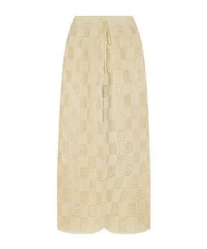 Calle Del Mar Checked Woven Wide-leg Pants - No