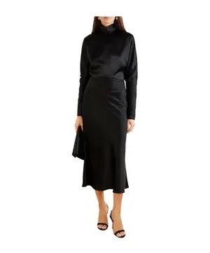 Galvan Valetta Satin Midi Skirt