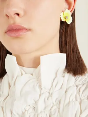 JENNIFER BEHR Pale Floral Stud Earrings
