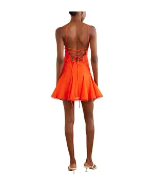 Charo Ruiz Ibiza Guipure Lace-trimmed Cotton-blend Voile Mini Dress