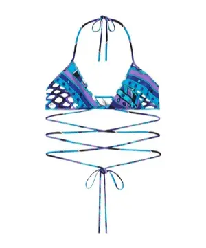 Emilio Pucci Printed Triangle Bikini Top