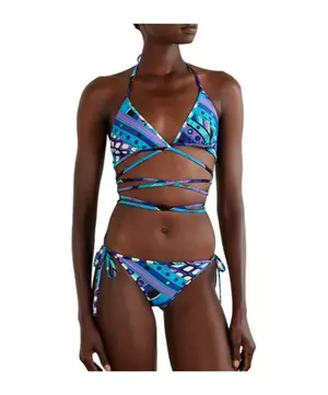 Emilio Pucci Printed Triangle Bikini Top