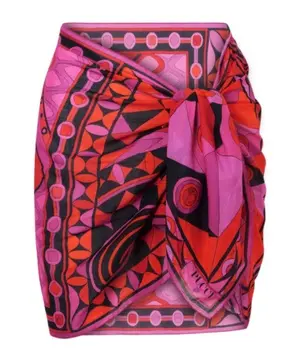 Emilio Pucci Printed Self-tie Cotton Pareo - Pink