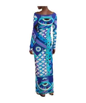 Emilio Pucci Printed Tulle Maxi Dress