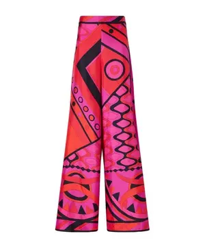 Emilio Pucci Redpink Geometric Wideleg Trousers - Red
