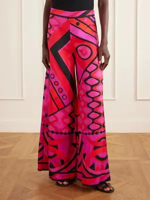 Emilio Pucci Redpink Geometric Wideleg Trousers