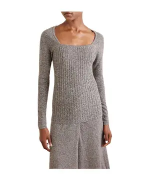 THE ELDER STATESMAN Marl Knitted Cashmere T-shirt