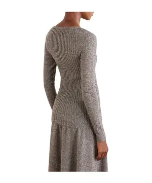 THE ELDER STATESMAN Marl Knitted Cashmere T-shirt
