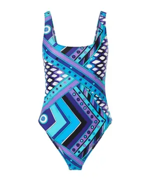 Emilio Pucci Geometric Onepiece Swimsuit - Blue
