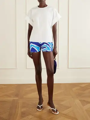 Emilio Pucci Bluewhite Geometric Shorts