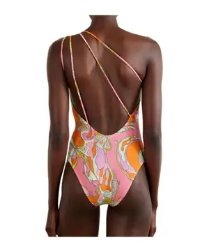 Emilio Pucci Embellished Printed Swimsuit