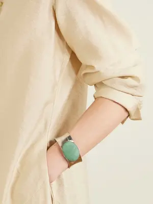 JENNIFER BEHR Silver Wide Cuff Bracelet