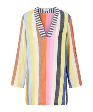 LEMLEM Striped Cotton-blend Mini Dress - No