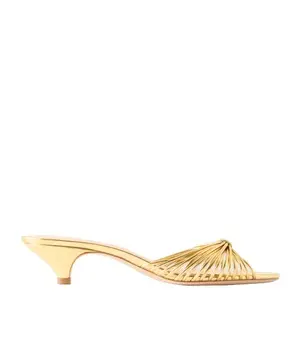 LOEFFLER RANDALL Metallic Leather Mules - No
