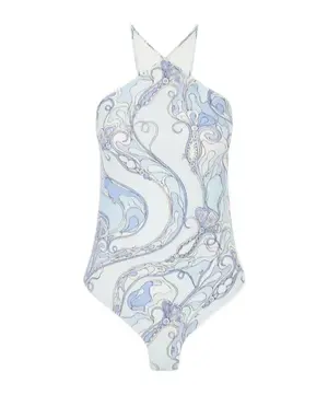 Emilio Pucci Classic Printed One-piece Swimsuit - Blue