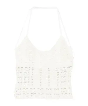 Frankies Bikinis Halter-neck Swimsuit - Ivory