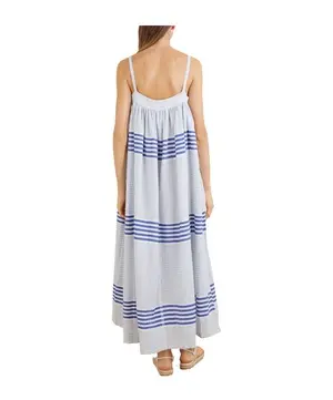 LEMLEM Striped Cotton-gauze Midi Dress