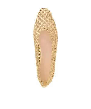 LOEFFLER RANDALL Emery Woven Metallic Leather Ballet Flats