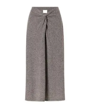 THE ELDER STATESMAN Knotted Marl Knitted Cashmere Midi Skirt - Brown