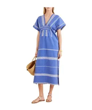 LEMLEM Embroidered Cotton Midi Dress