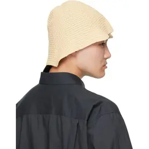 Issey Miyake Crocheted Bucket Hat - Beige