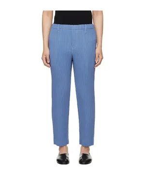 Issey Miyake Linen-like Trousers - Blue