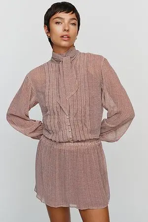 Anthropologie Tie-neck Mini Dress