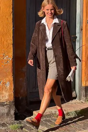 NVLT Suede Longline Coat Jacket