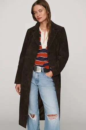 NVLT Suede Longline Coat Jacket