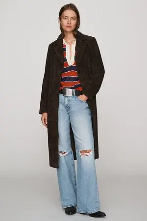 NVLT Suede Longline Coat Jacket