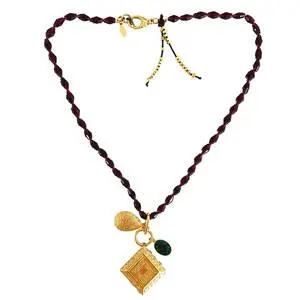 Persia Donà Jewelry Vintage Garnet X Vintage Locket Necklace - Gold