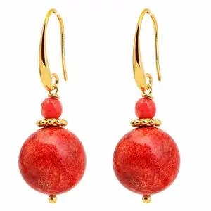 Way To Chic Jasper & Coral Earrings