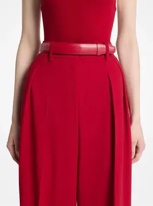 Michael Kors Alessandra Leather Belt - Red