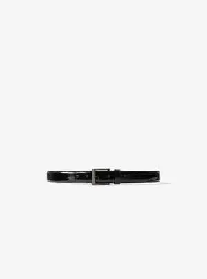Michael Kors Catarina Patent Leather Trouser Belt - Black