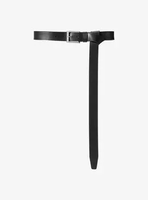 Michael Kors Elisabetta Leather Waist Belt - Black