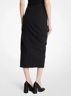 Michael Kors Stretch Wool Crepe Bias Skirt In Size By