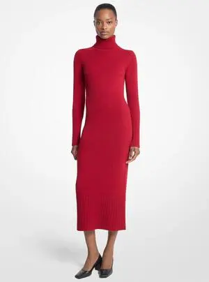 Michael Kors Cashmere Turtleneck Sweater Dress In Size By - Red